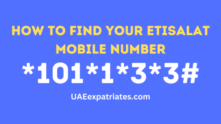 How to Check Your Etisalat SIM Number - UAE Expats